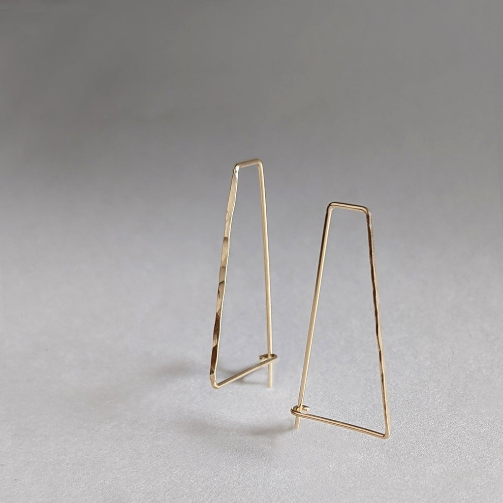 Long Trapezoid Pull Through Hoops | Handcrafted by Cindy Liebel Jewelry